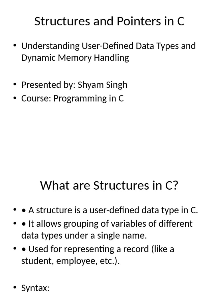 Structures and Pointers in C | PDF