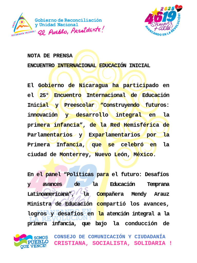 NP - Encuentro Internacional Educación Inicial | PDF