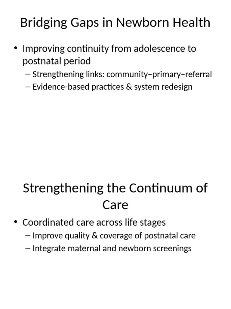 Bridging Gaps in Newborn | PDF