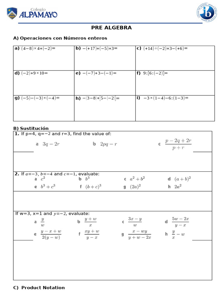 Pre Algebra | PDF