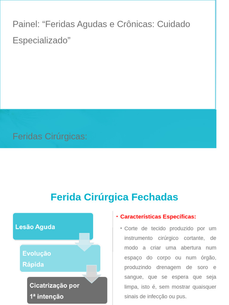 Cuidado de Feridas Cirúrgicas: Guia Completo | PDF | Cura | Inflamação