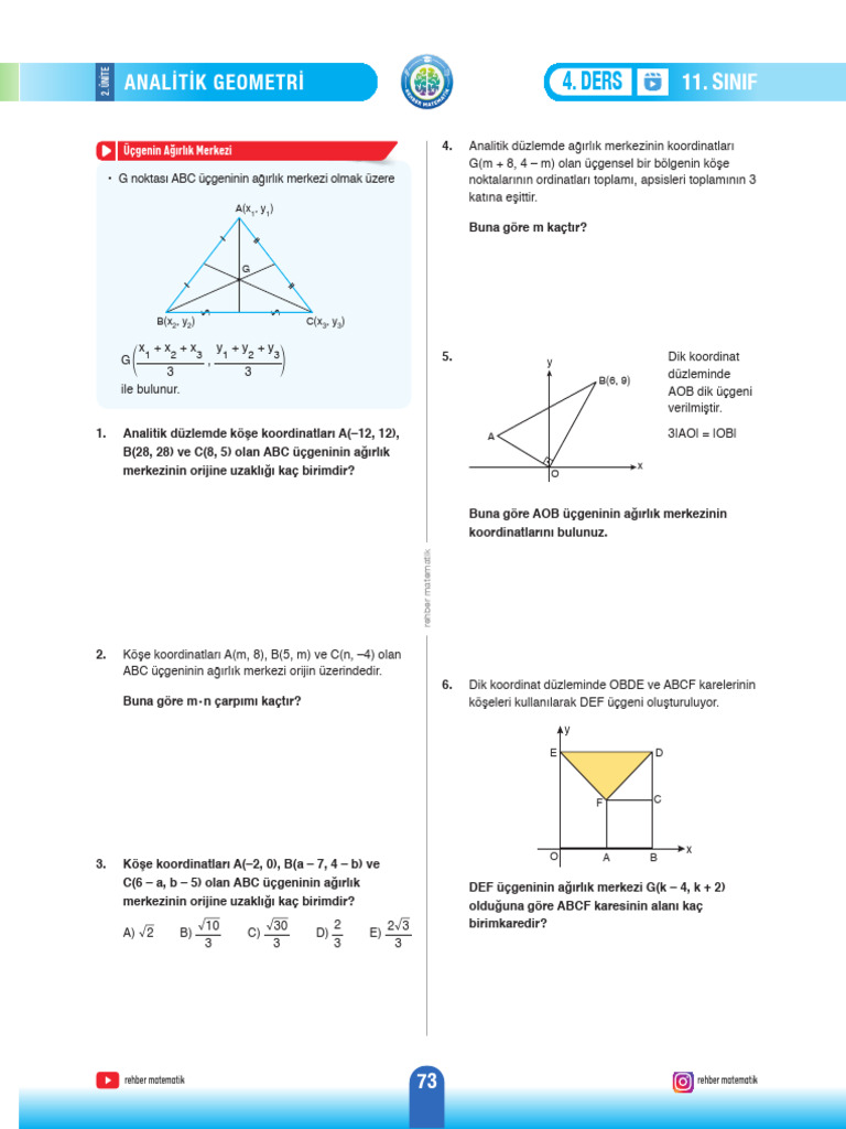 11.SINIF MATBOOK - 2. Ünite - 4. Ders - Rehber Matematik | PDF