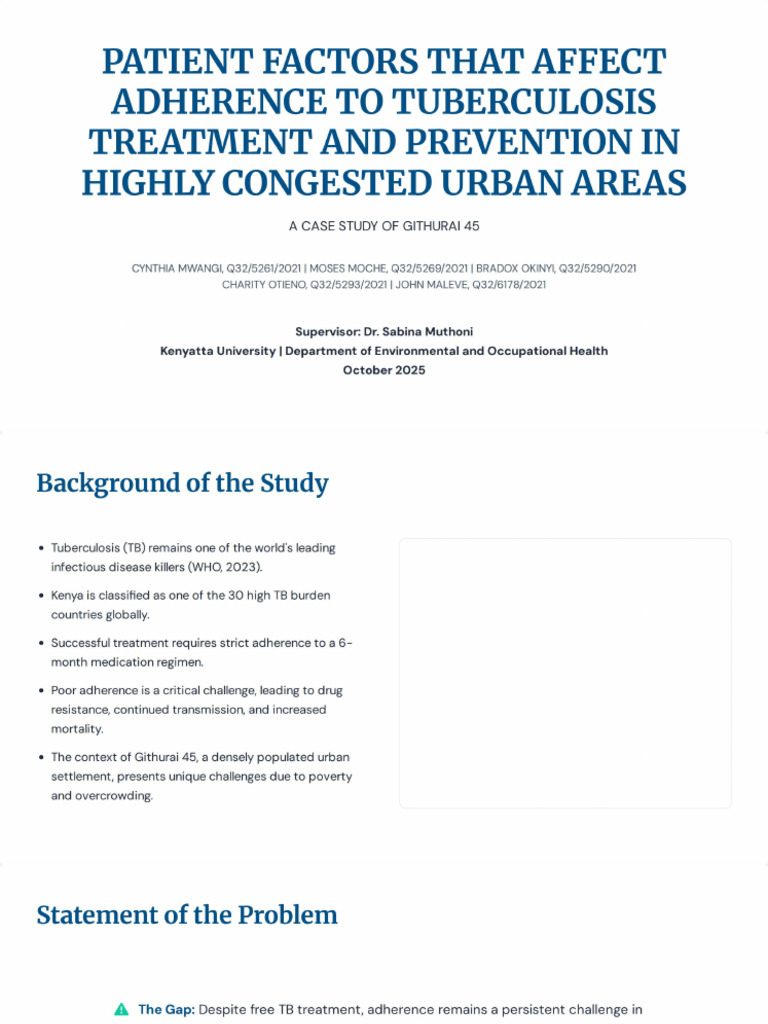 TB Treatment Adherence in Githurai 45 (v2) | PDF