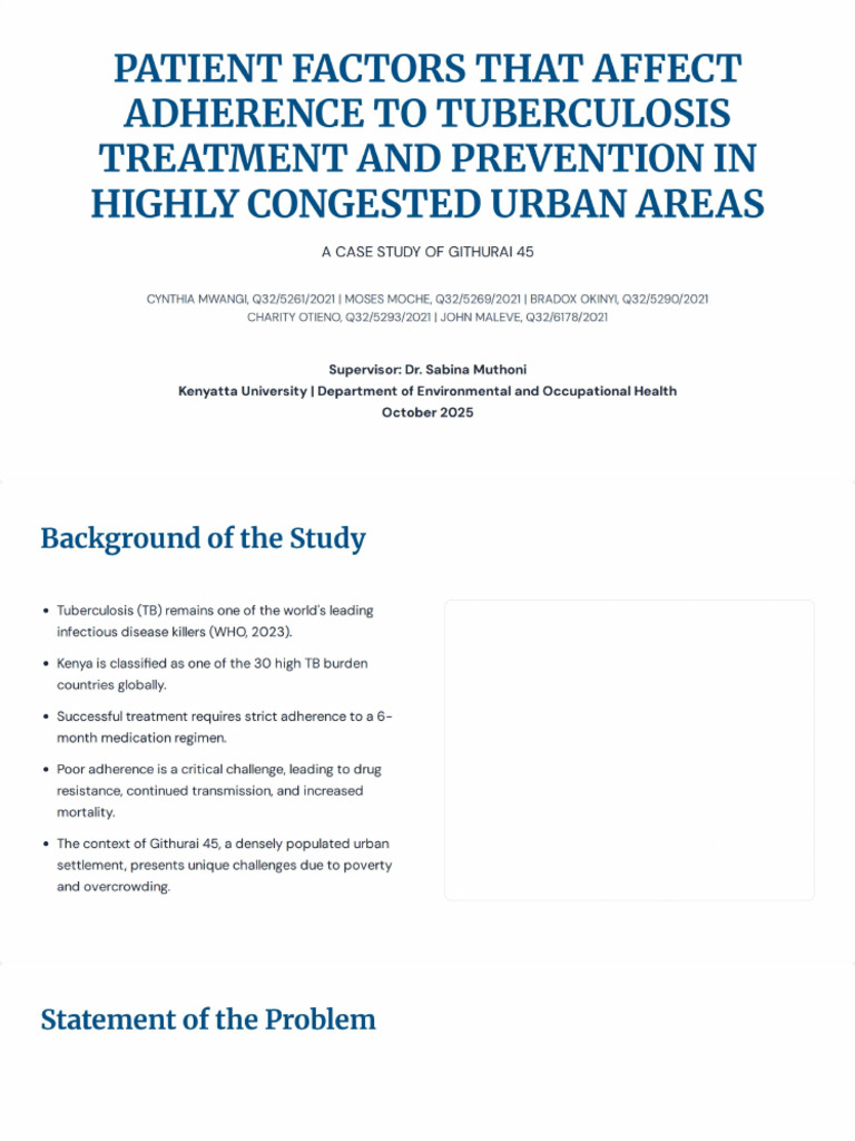 TB Treatment Adherence in Githurai 45 (v4) | PDF | Tuberculosis