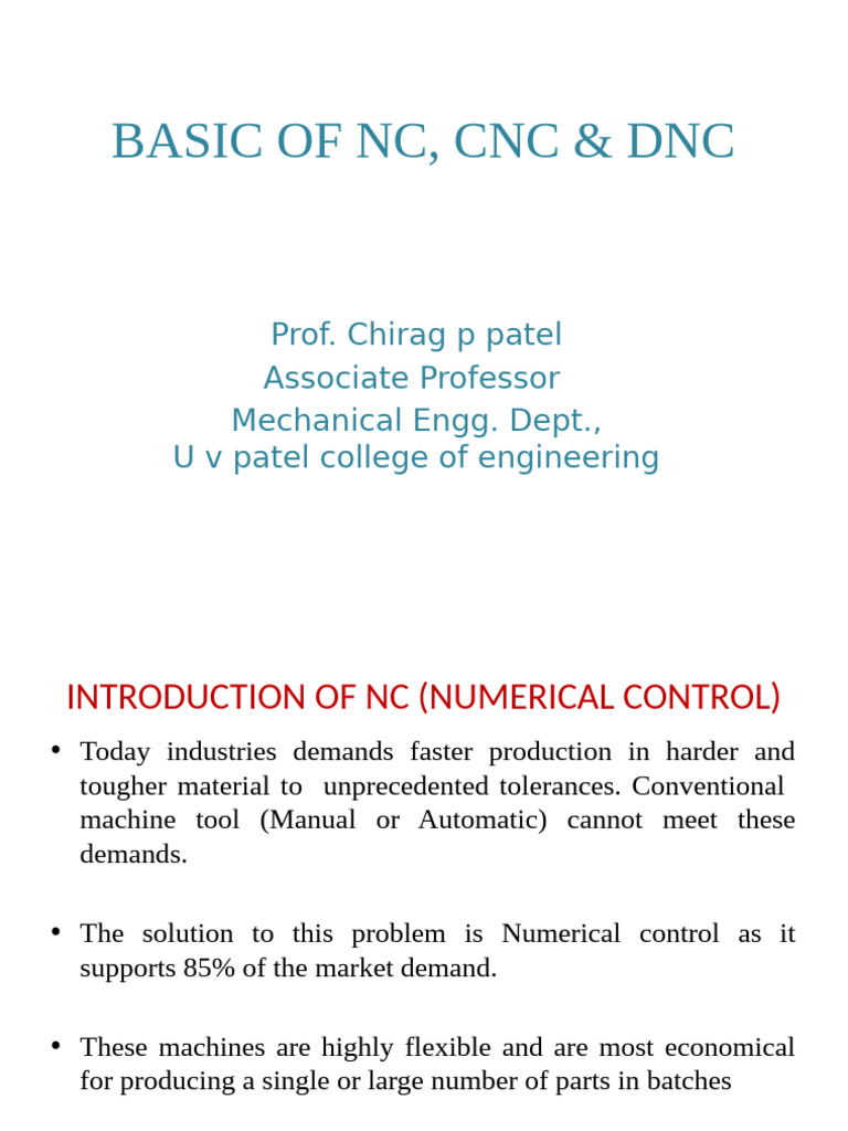 Basic of NC CNC and DNC | PDF | Feedback | Computer Programming