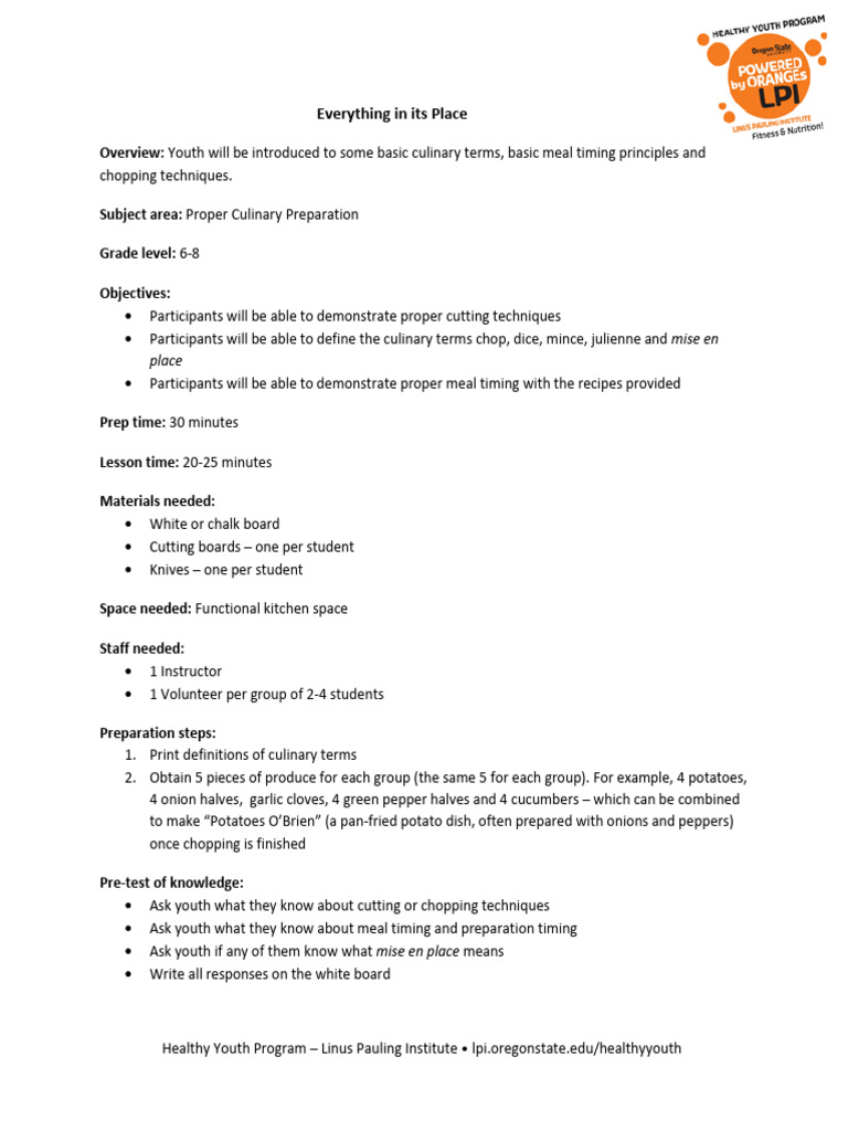 2-Everything in Its Place | PDF | Thai Cuisine | Asian Cuisine