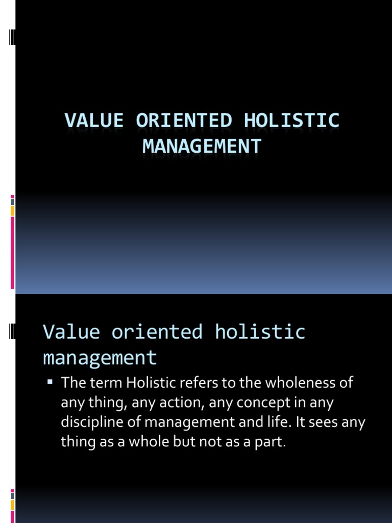 Value Oriented Holistic Management | PDF | Shareholder Value | Value ...