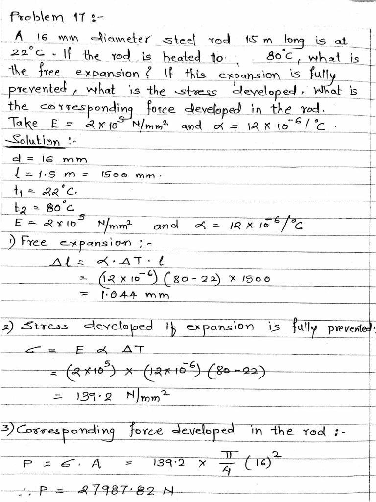 Problems On Thermal Stresses | PDF