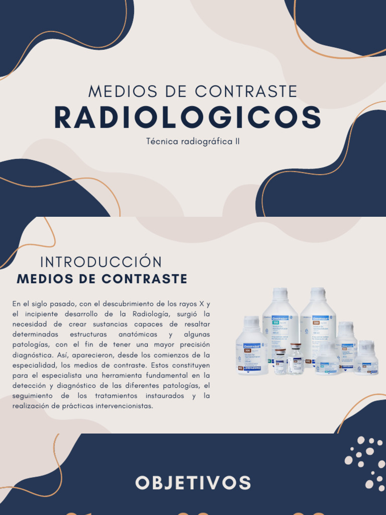 Medios de Contraste en Radiología | PDF | Enlace iónico | Radiología