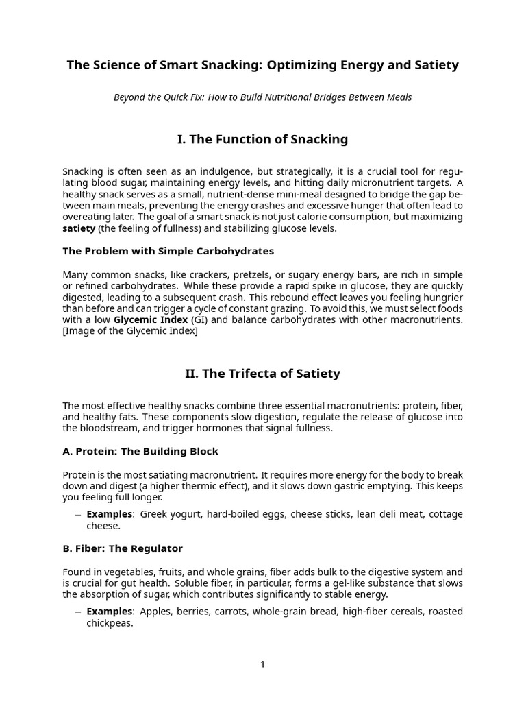 The Science of Healthy Snacking | PDF | Glycemic Index | Dietary Fiber