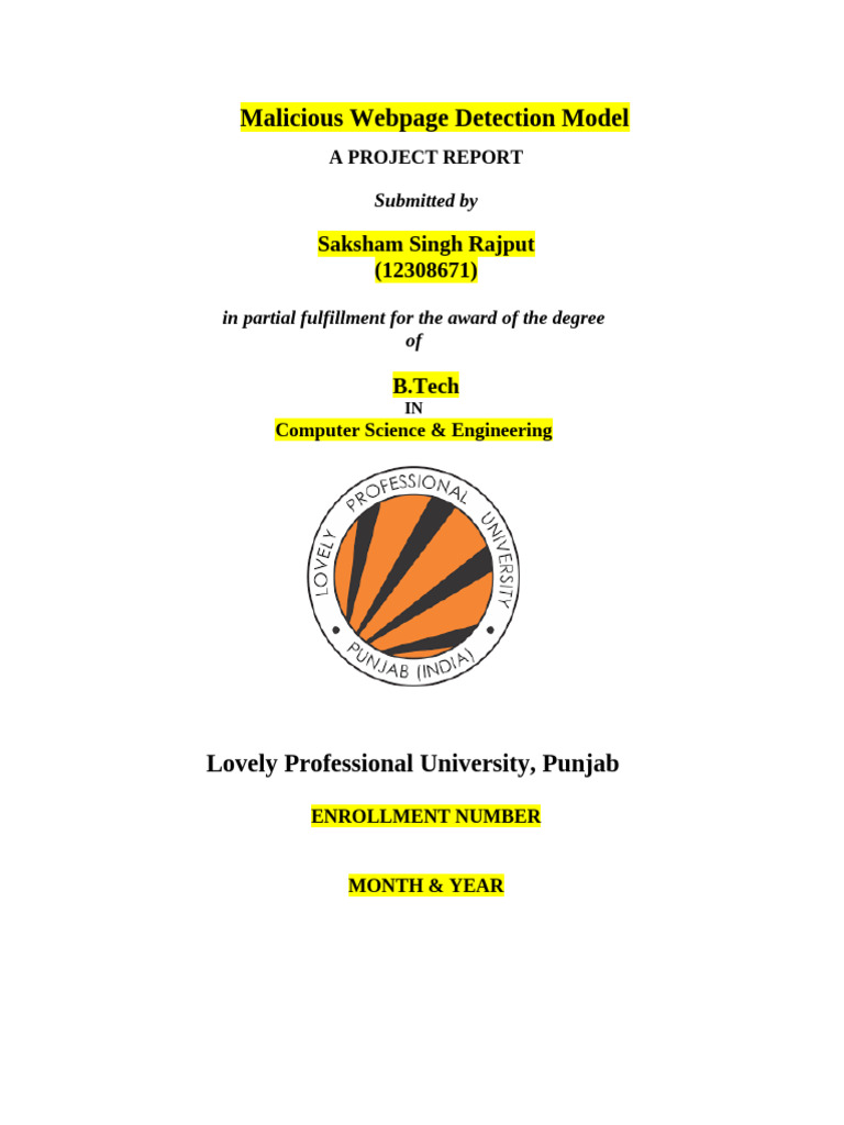 Project Synopsis Format - INT354 - INT254 - ML-1 (1) 1 | PDF | Machine ...