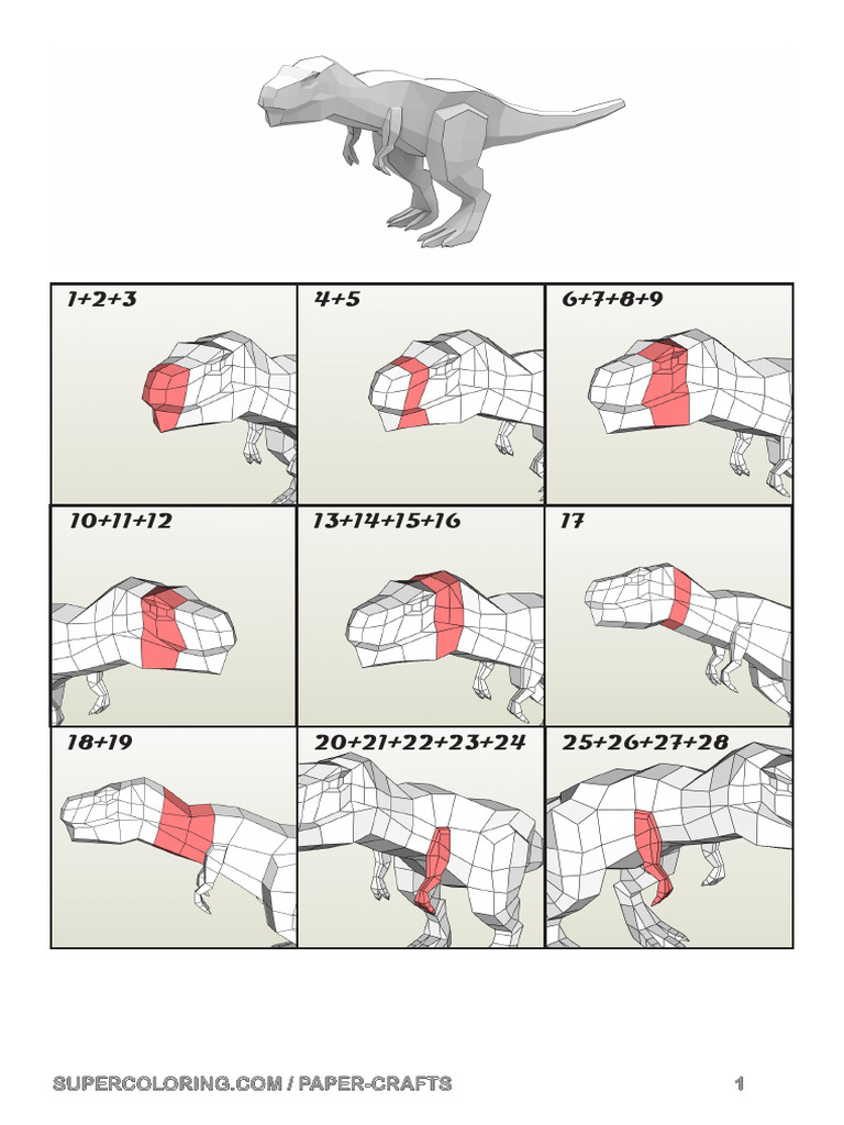 T Rex Paper Crafts | PDF
