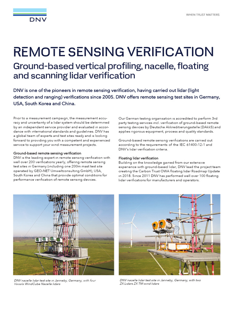 Remote_Sensing_Verifications DNV GL | PDF | Lidar | Measuring Instrument