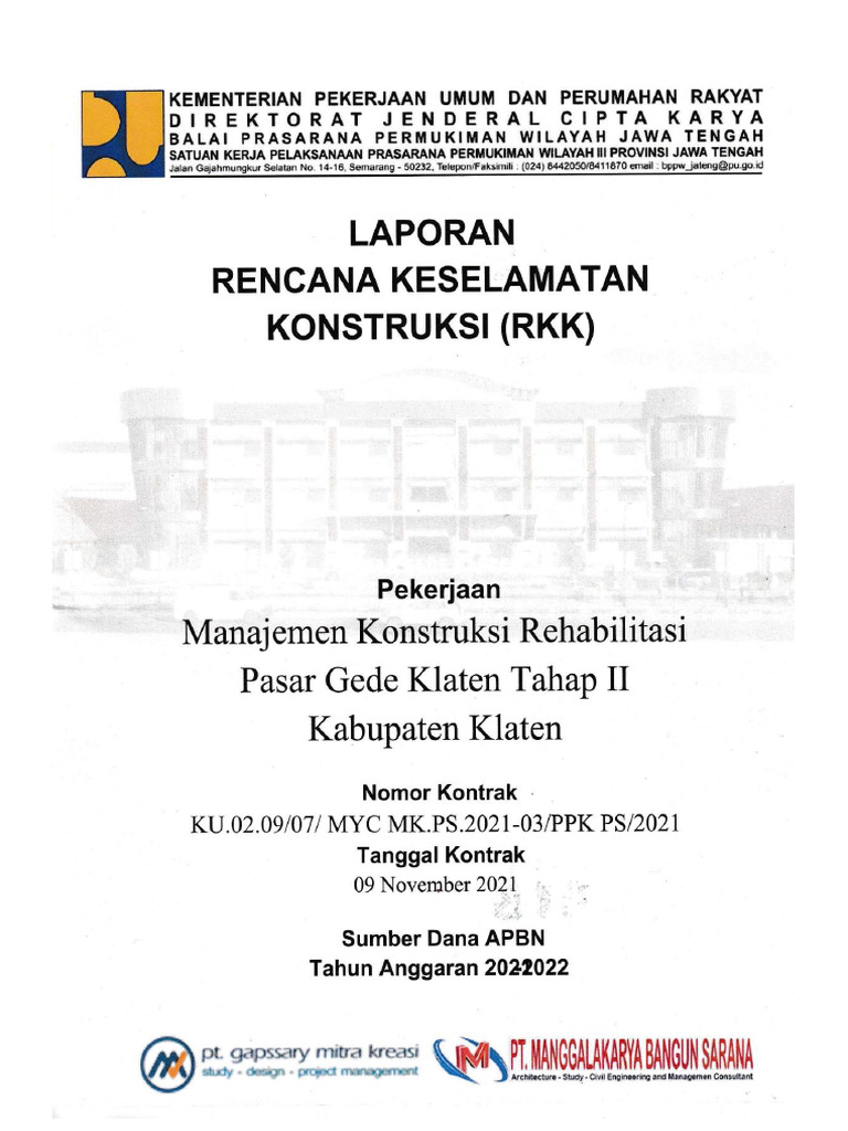 RKK Proyek Pasar Gede Klaten Tahap 2 | PDF