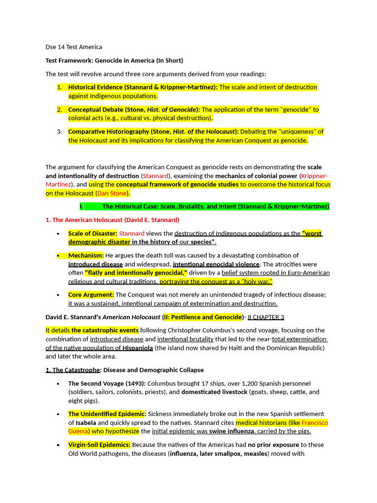 Dse 14 Test America | PDF | Genocides | Spanish Colonization Of The ...