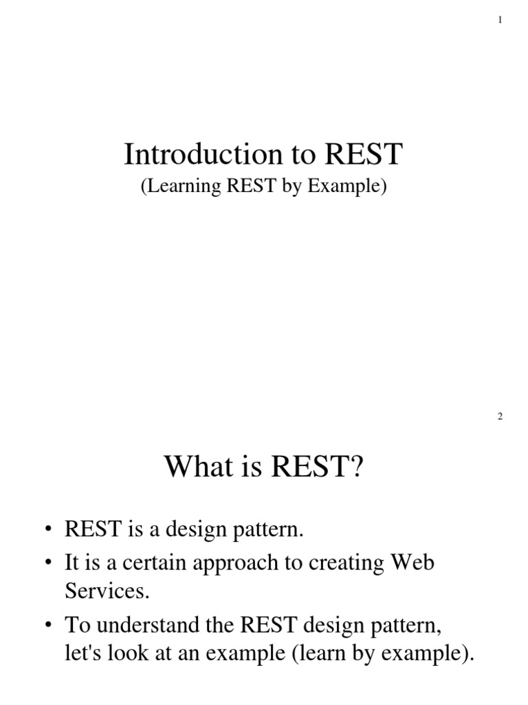 Introduction To REST: (Learning REST by Example) | PDF | Frequent Flyer ...