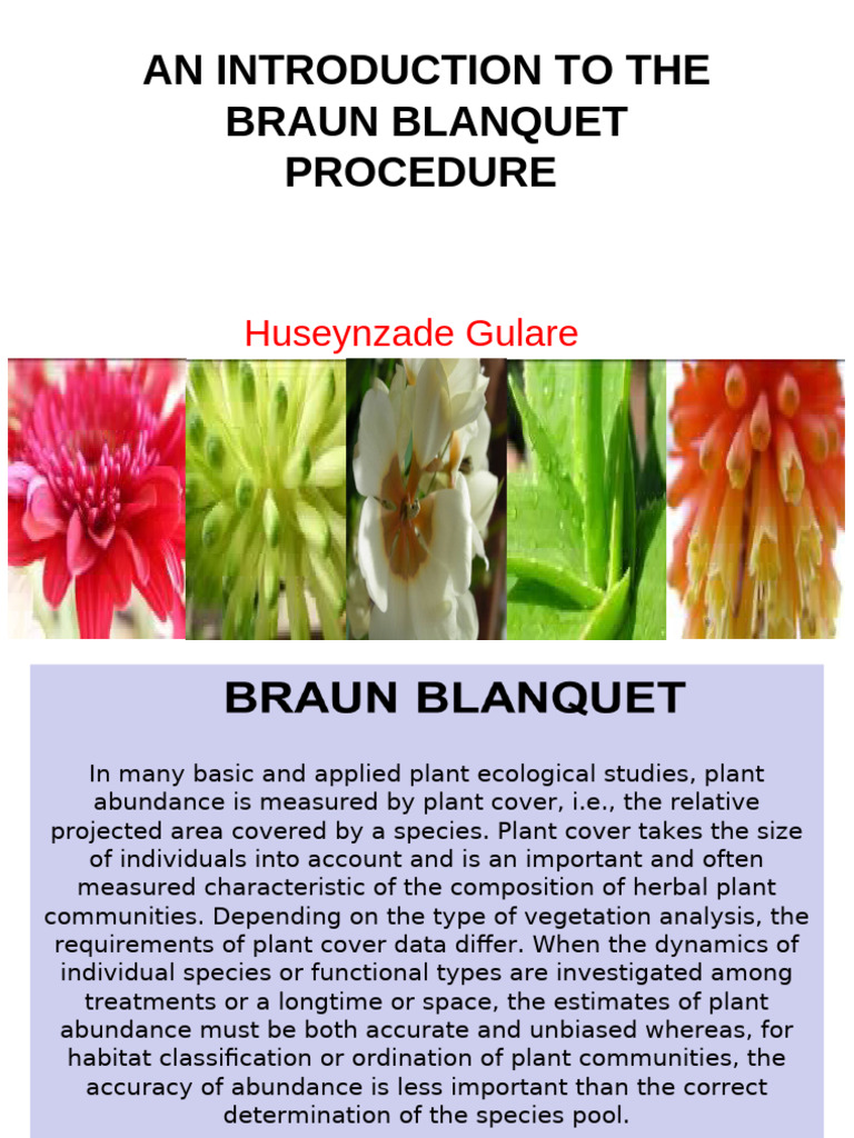 Overview of Braun-Blanquet Procedure | PDF | Sampling (Statistics ...