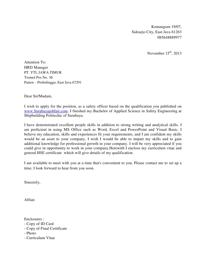Application for Safety Officer Position | PDF | Business