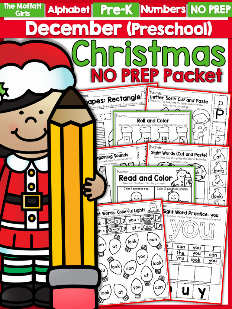 4 - December NO PREP Packet (Preschool) | PDF | Letter Case