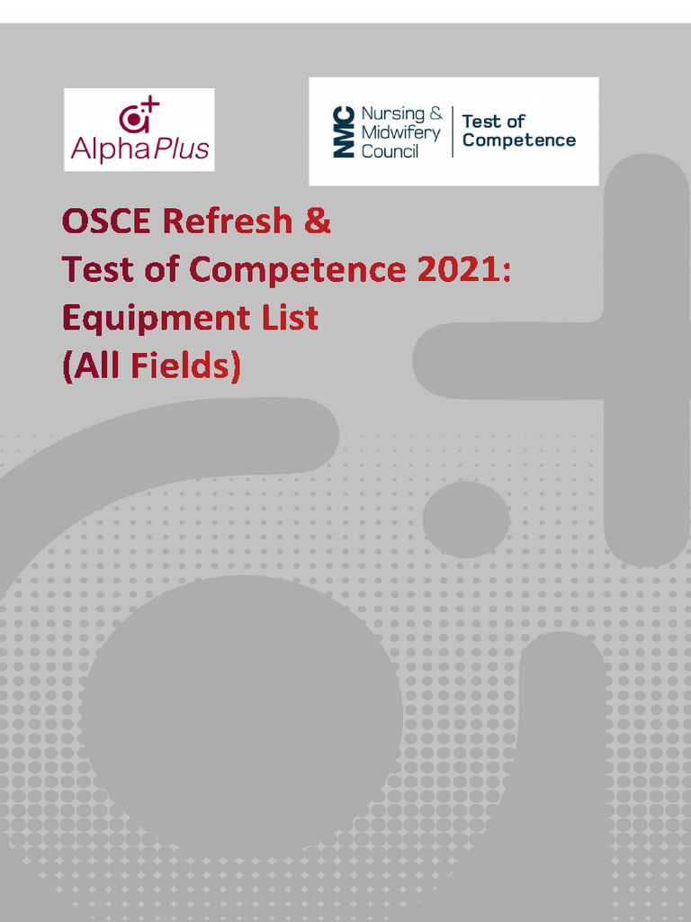 Equipment List (2021) & Refresh | PDF | Syringe | Clinical Medicine