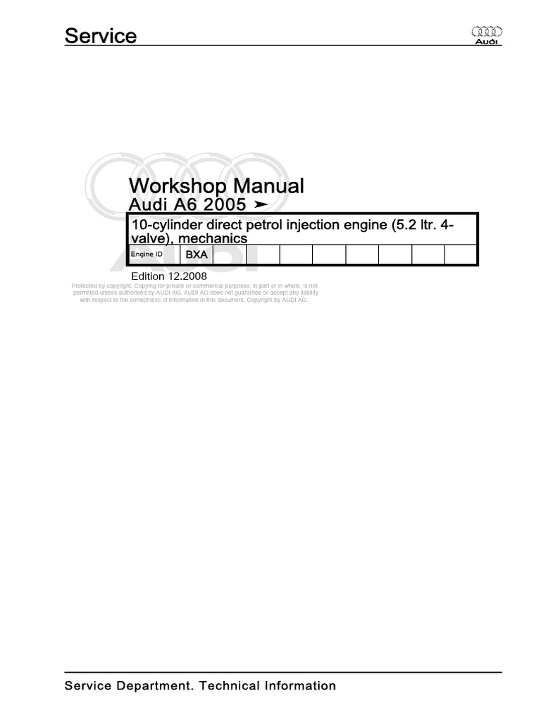 10-Cylinder Direct Petrol Injection Engine (5.2 Ltr. 4-Valve ...
