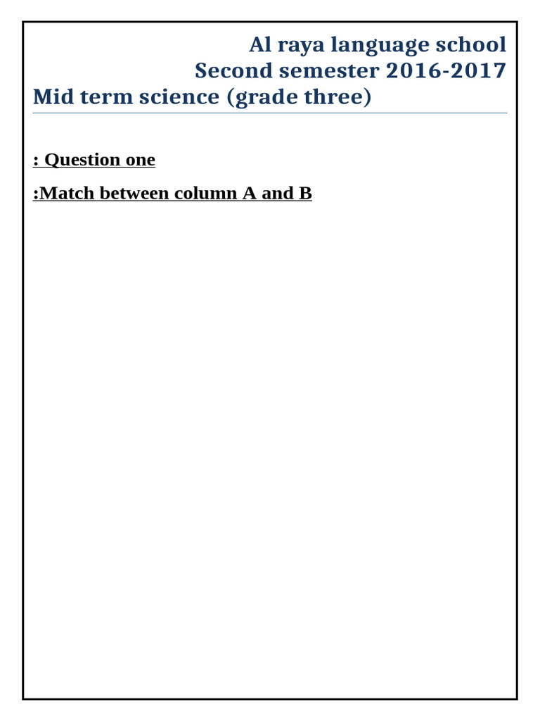 Grade Three Science | PDF