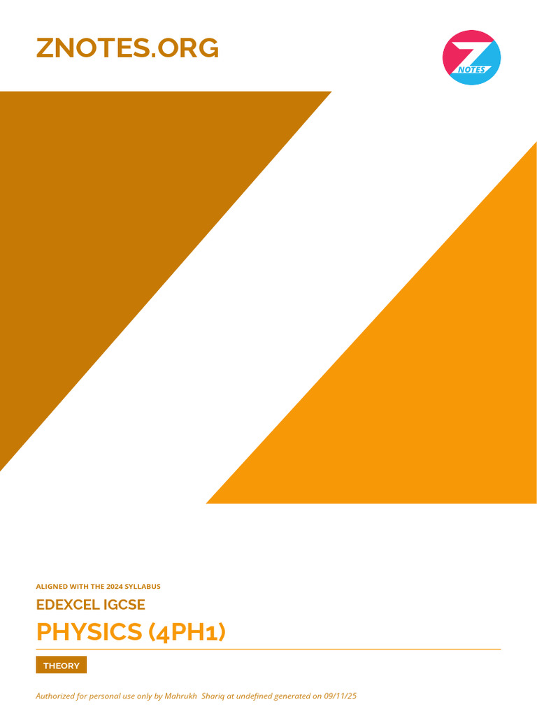 Edexcel - IGCSE - Physics | PDF | Force | Waves