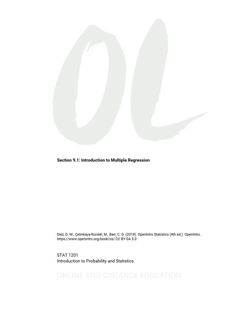 Openintro-Statistics 9 1 | PDF | Regression Analysis | Interest