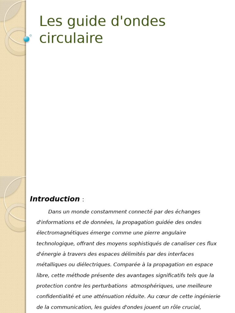 Guide d'ondes circulaires : principes et applications | PDF | Onde ...