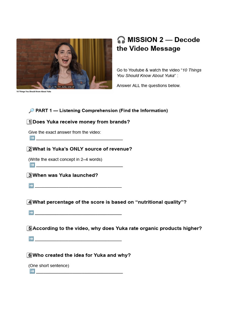 Escape Game - Yuka - Mission 2 | PDF