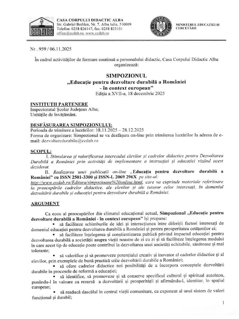 Anunt Simpozion EDD 2025 | PDF