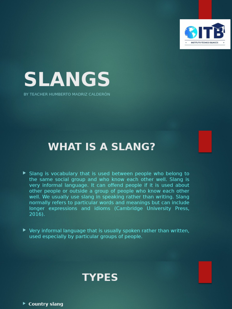 Slangs | PDF | Slang | Lexicology