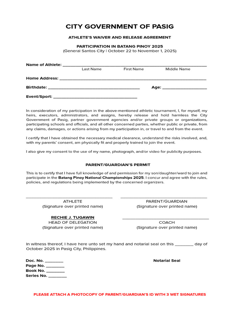 BP2025 Waiver and Release Agreement | PDF | Private Law | Justice