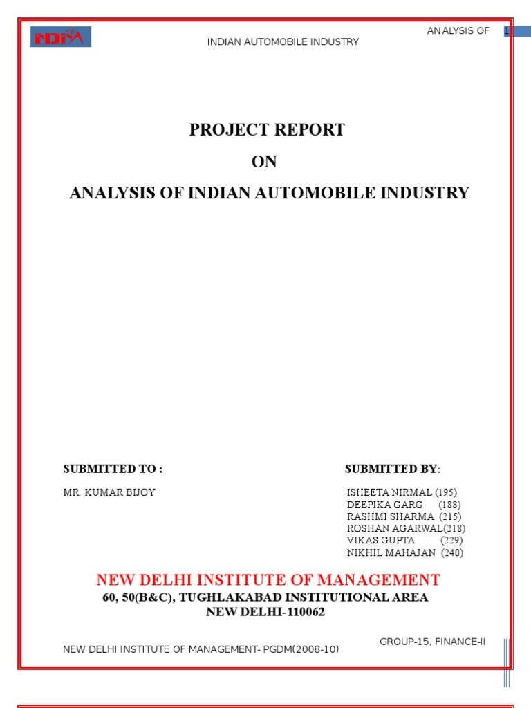 Indian Automobile Industry Analysis | PDF | Dividend | Foreign Direct ...