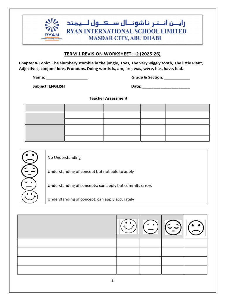 GR 2 English Revision Worksheet 2 | PDF