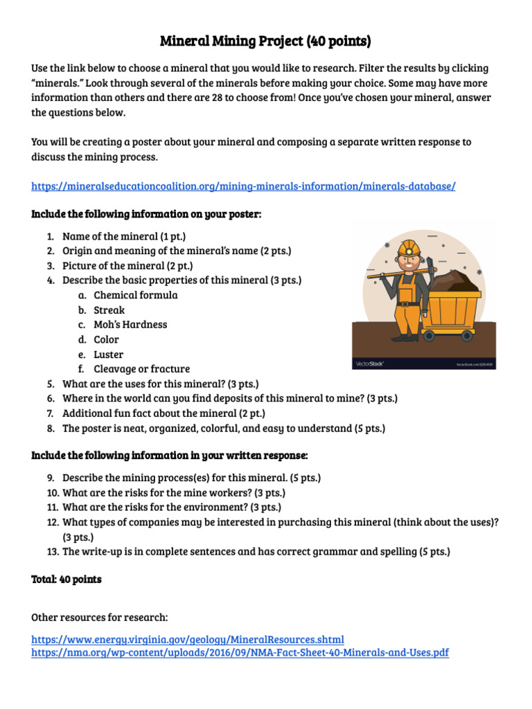 Mineral Mining Project Guidelines | PDF
