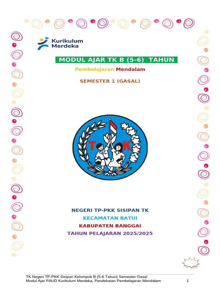 Modul Ajar PAUD Kurikulum Merdeka | PDF