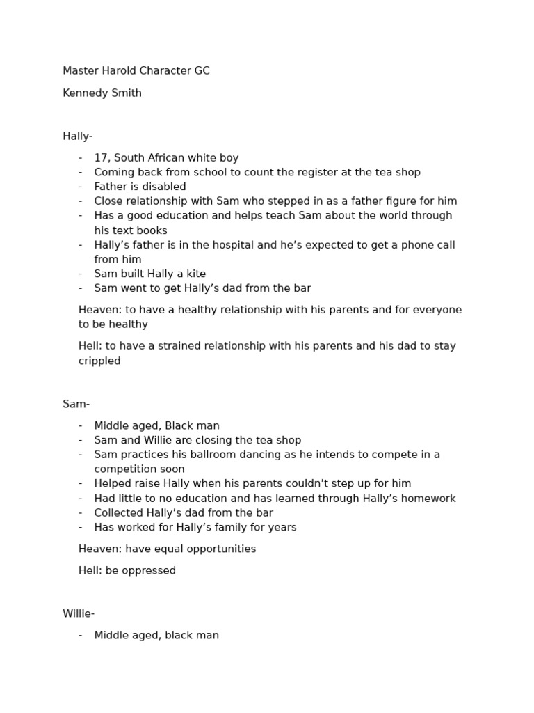 Character GC Master Harold | PDF