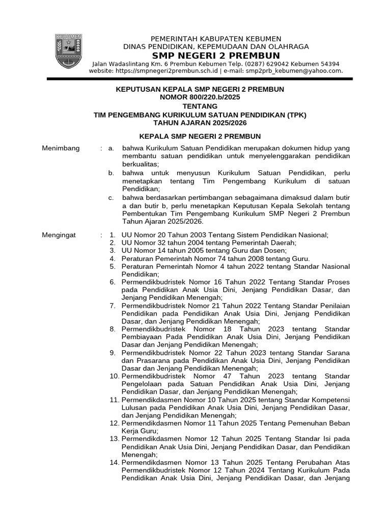 SK TPK 2025-2026 | PDF