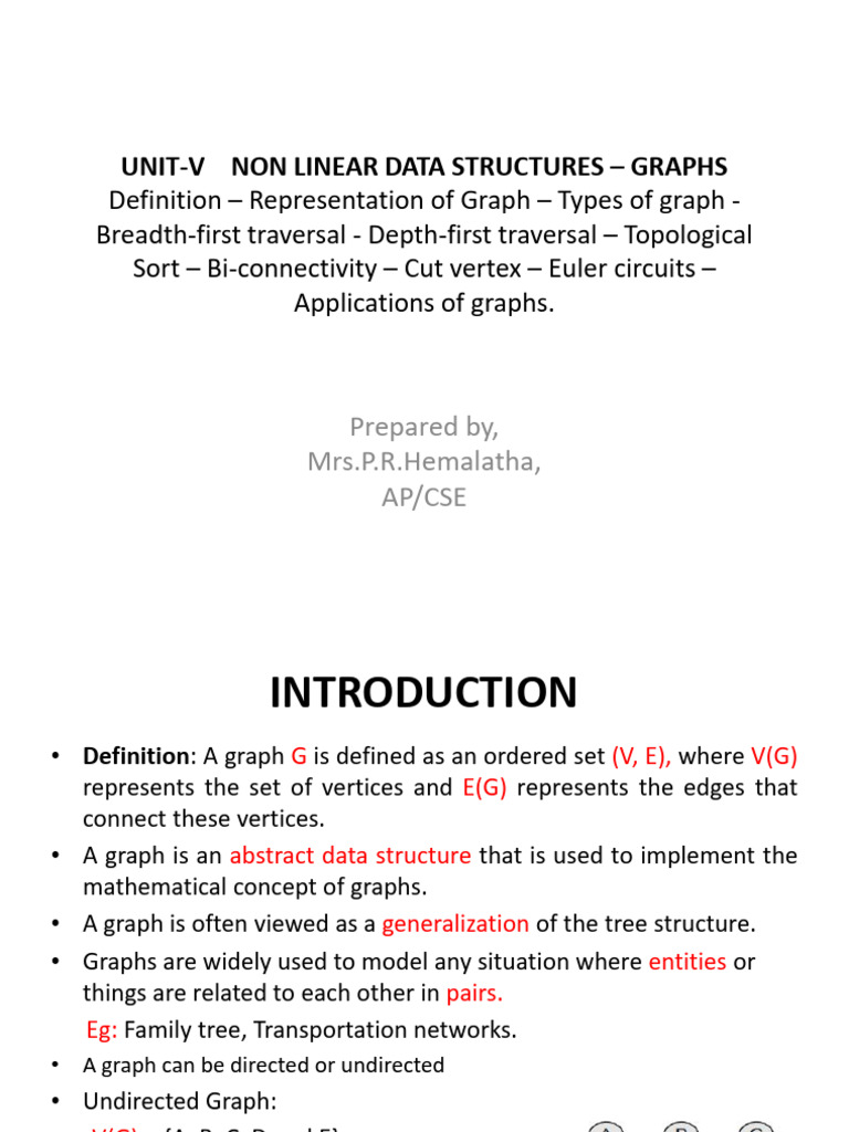 Unit5 Graphs (1) | PDF | Vertex (Graph Theory) | Combinatorics