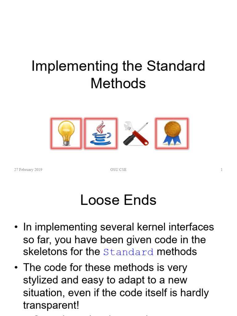 Java Standard Methods Implementation Guide | PDF | Constructor (Object ...