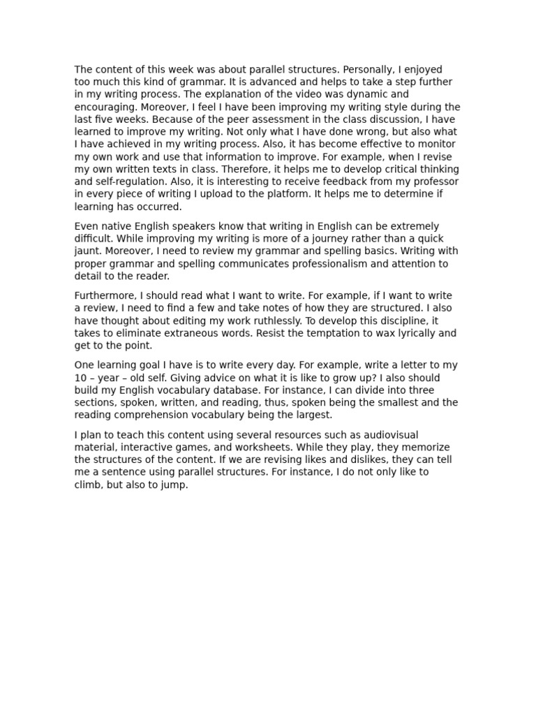 Parallel Structures | PDF