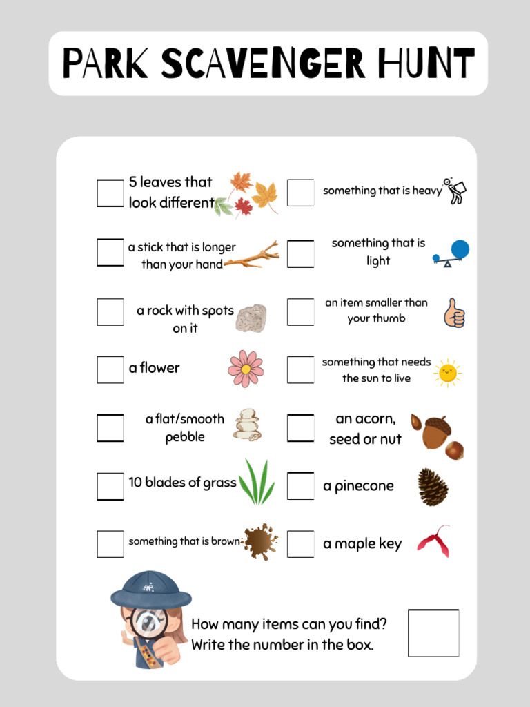 Classroom Scavenger Hunt Worksheet in Colorful Illustrative Style | PDF