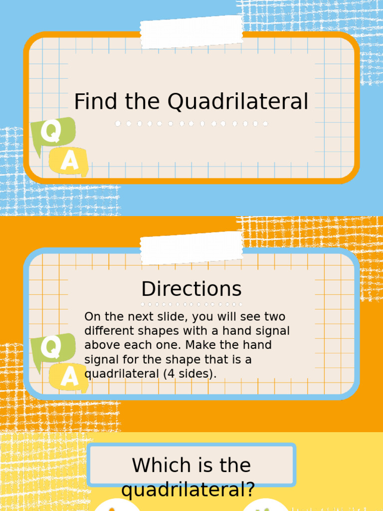 Colourful Patterned Find The Quadrilateral Slides Activity | PDF