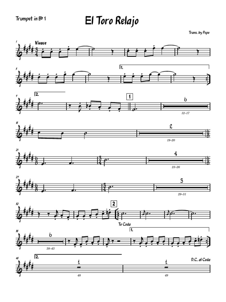 El Toro Relajo-Trpts | PDF