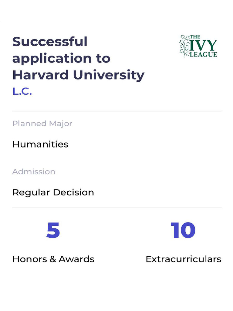 Full Accepted Harvard Application File | PDF