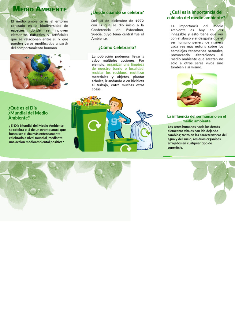 Cuidado del Medio Ambiente y su Importancia | PDF | Entorno natural ...