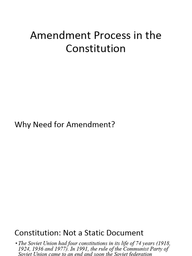 Understanding India's Constitution Amendment Process | PDF