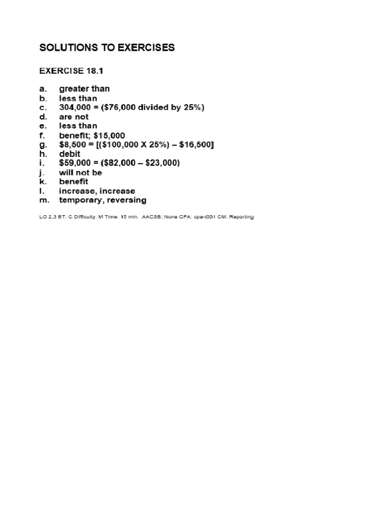 Chapter 18 Exercise Solution | PDF