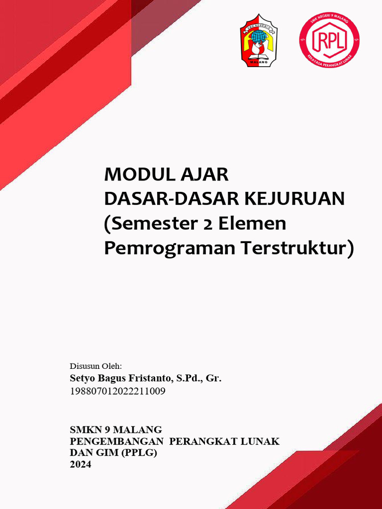 Modul Ajar Pemrograman Terstruktur SMK | PDF